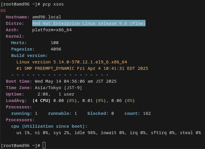 Fast system overviews with PCP xsos on Red Hat Enterprise Linux